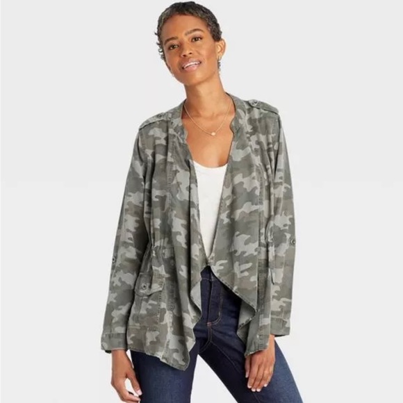 Knox Rose | Jackets & Coats | Knox Rose Camo Swing Jacket With Tie At ...